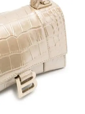 Balenciaga Xs Hourglass Top-handle Bag - Gold