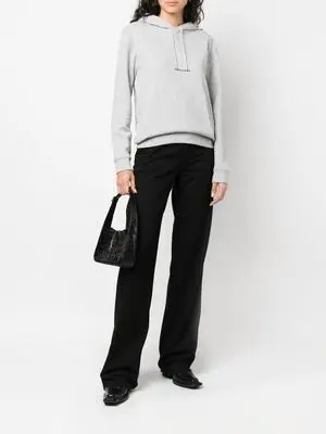 Saint Laurent Embroidered Logo Long-sleeve Hoodie