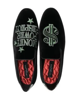 Philipp Plein Money Velvet Loafers
