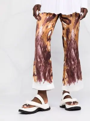 Marni Graphic-print Flared Trousers
