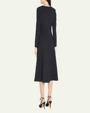 Carolina Herrera Triple Bow Midi Dress - Black