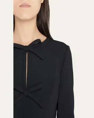 Carolina Herrera Triple Bow Midi Dress - Black