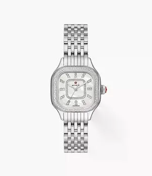 Michele Meggie Diamond Stainless Steel Watch - Silver