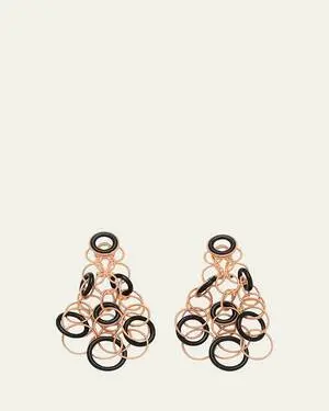 Buccellati Hawaii 18k & Onyx Pendant Earrings, 7cm - Rose Gold