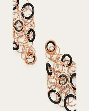 Buccellati Hawaii 18k & Onyx Pendant Earrings, 7cm