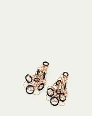 Buccellati Hawaii 18k & Onyx Pendant Earrings, 7cm