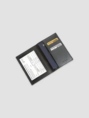 ROYCE NEW YORK Vaccine Card & Passport Wallet Black
