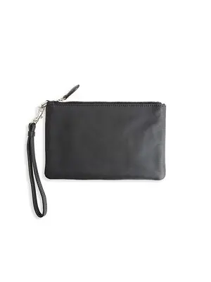 ROYCE NEW YORK Leather Wristlet Black