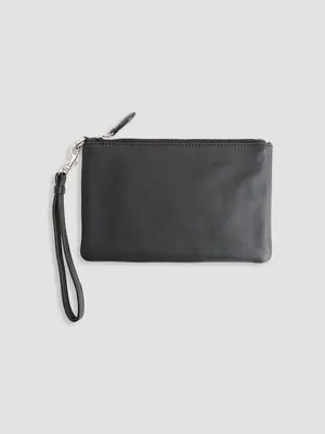 ROYCE NEW YORK Leather Wristlet - Black