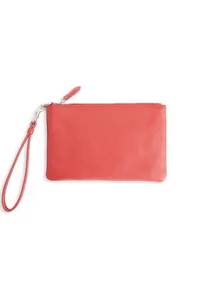 ROYCE NEW YORK Leather Wristlet Red