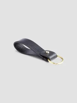 ROYCE NEW YORK Minimalist Leather Key Fob - Black