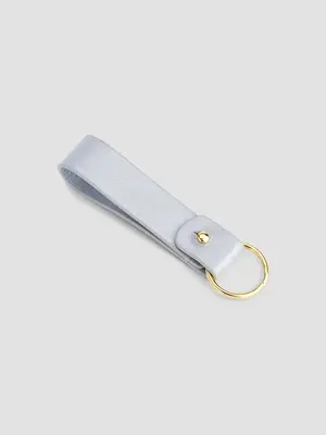 ROYCE NEW YORK Minimalist Leather Key Fob - Silver