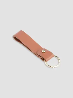 ROYCE NEW YORK Minimalist Leather Key Fob - Tan