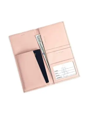 ROYCE NEW YORK Passport Travel Docut Case Light Pink