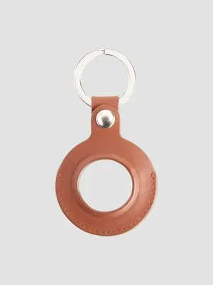 ROYCE NEW YORK Leather Air Tag Sleeve Medium Brown