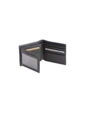 ROYCE NEW YORK Rfid Blocking Tri-fold Wallet Navy Black