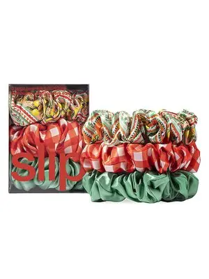 Slip 3-piece Pure Silk Large Scrunchie Set Positano