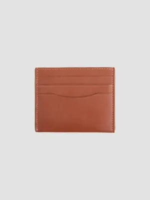 ROYCE NEW YORK Rfid-blocking Leather Cardholder Tan