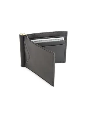 ROYCE NEW YORK Rfid-blocking Leather Money Clip Wallet - Black