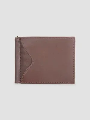 ROYCE NEW YORK Rfid-blocking Leather Money Clip Wallet - Brown