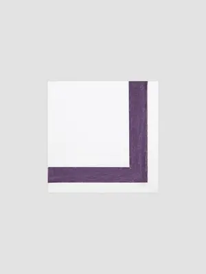 NOMI K Shimmer Border Linen Napkin - White