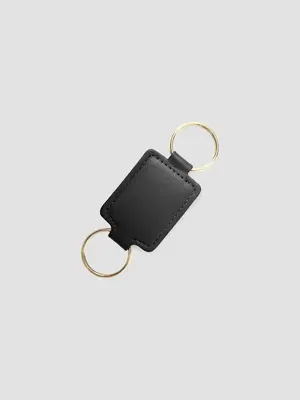 ROYCE NEW YORK Valet Leather Key Chain - Black