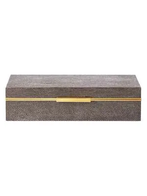 Aerin Shagreen Envelope Box - Chocolate