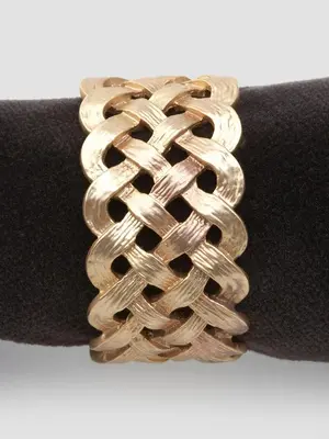 L'Objet 4-piece Braided Napkin Ring Set - Gold