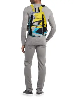 Dries Van Noten Abstract Print Canvas Backpack