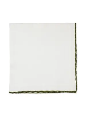 TINA CHEN DESIGNS Picot Edge 4-piece Napkin Set White Avocado