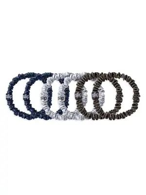 Slip 6-pack Pure Silk Skinny Scrunchies - Midnight