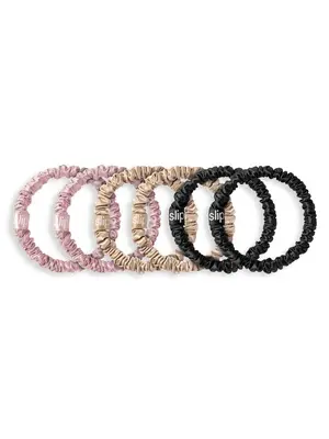 Slip 6-pack Pure Silk Skinny Scrunchies - Mixed