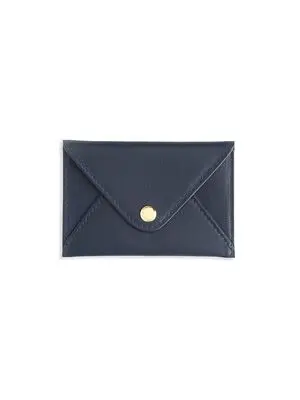 ROYCE NEW YORK Leather Envelope Style Business Card Holder - Navy Blue