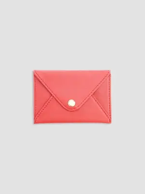 ROYCE NEW YORK Leather Envelope Style Business Card Holder - Red