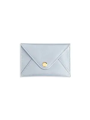 ROYCE NEW YORK Leather Envelope Style Business Card Holder Silver