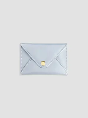 ROYCE NEW YORK Leather Envelope Style Business Card Holder - Silver