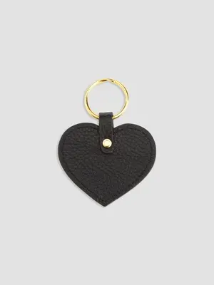 ROYCE NEW YORK Heart-shaped Leather Key Chain - Black