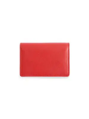 ROYCE NEW YORK Leather Business Card Holder - Red