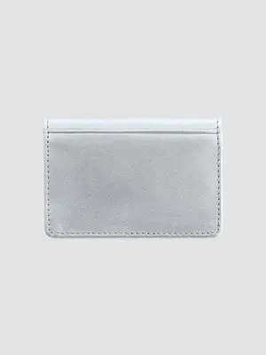 ROYCE NEW YORK Leather Business Card Holder Silver