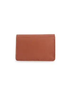 ROYCE NEW YORK Leather Business Card Holder - Tan