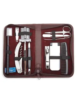 ROYCE NEW YORK Travel Grooming Necessities Kit Burgundy