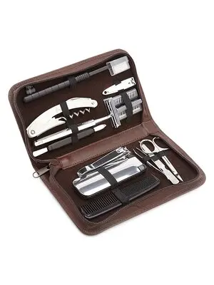 ROYCE NEW YORK Travel Grooming Necessities Kit - Tan
