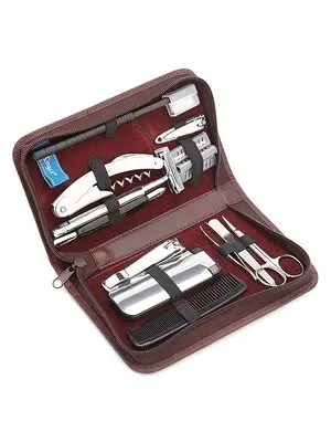 ROYCE NEW YORK Travel Grooming Necessities Kit - Tan