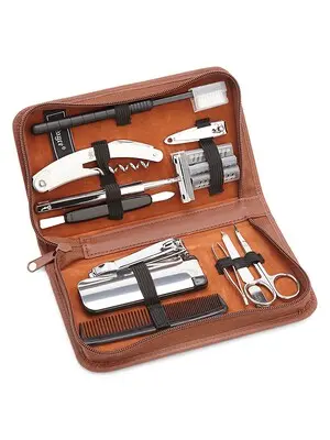 ROYCE NEW YORK Travel Grooming Necessities Kit - Tan