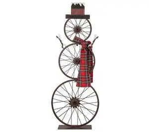 GLITZHOME Christmas Holiday Faux Bike Wheel Sno W/scarf - One-color