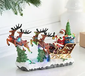 KRINGLE EXPRESS Led Santa In Sleigh Withrotating Tree