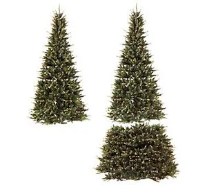 NORTHLIGHT 7.5' Green Extend-a-tree Xmas Tree Clear Lights - One-color