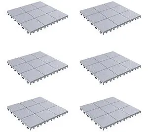 PURE GARDEN Set Of 6 Grey Interlocking Patio Ti E - One-color