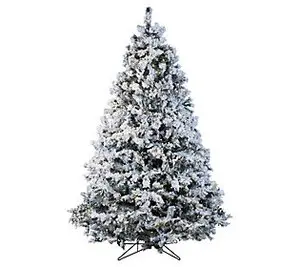 VICKERMAN 6.5' Flocked Alaskan Tree By - One-color