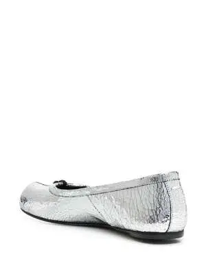MAISON MARGIELA Tabi Mirror-effect Ballerina Shoes - Silver